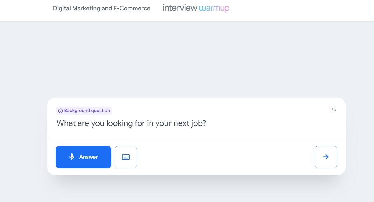 Interview Warmup: IA de Google para preparar entrevistas de trabajo