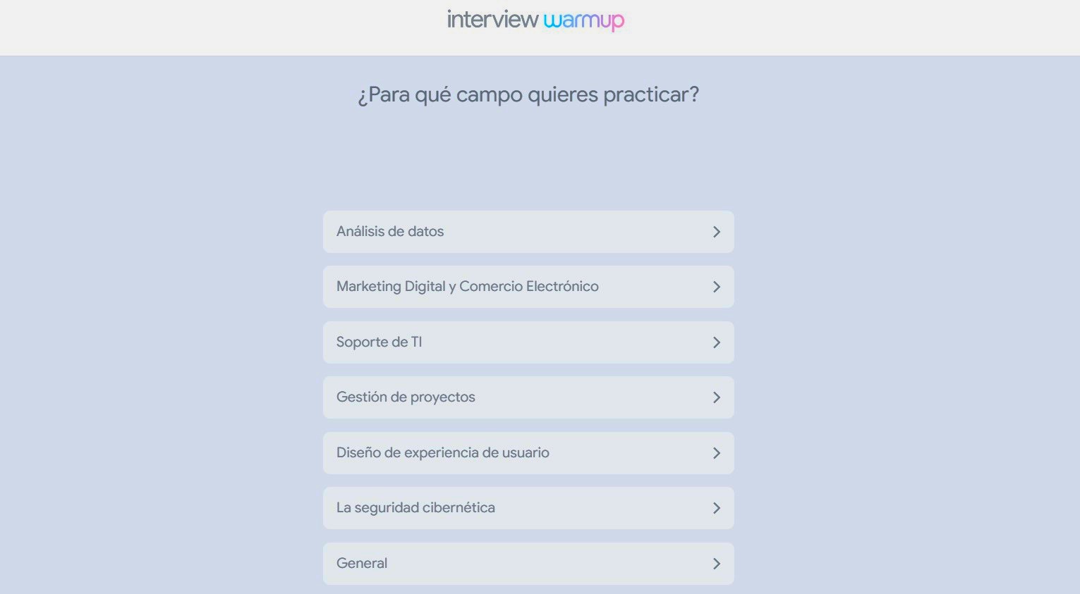 Interview Warmup: IA de Google para preparar entrevistas de trabajo